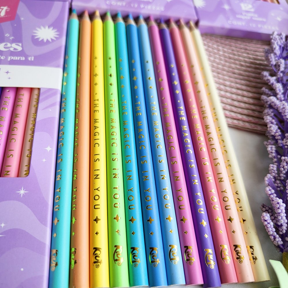 Colores Pastel Marca Kiut X12 Unidades – Papelería Mundo Kawaii