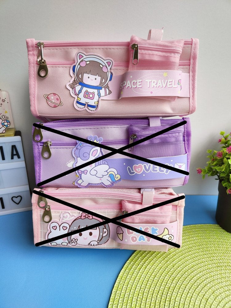 Cartuchera Kawaii Multibolsillos – Papelería Mundo Kawaii