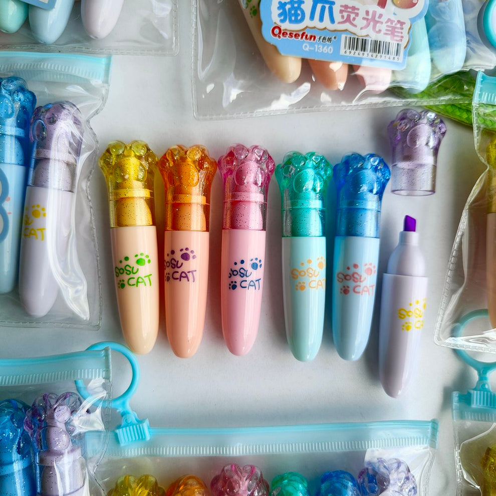 Resaltadores Mini De Garrita X6 Unidades – Papelería Mundo Kawaii